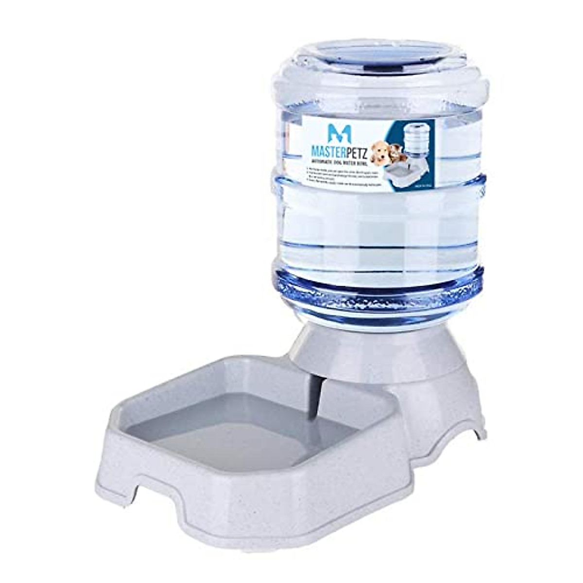 Automatic Dog Water Bowl with Wide Bowl for Dogs Cats Small Pets Under 30 lbs, 1 Gallon 3.8 Liter Capacity Replendish Gravity Waterer with Safety Twist Lock Opening, Dog Food Recipe eBook Included