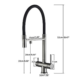 Kitchen Water Filter Faucet Dual Spout Solid Drinking Water Mixer Tap Rotation Water Purification Feature Taps Kitchen Crane
