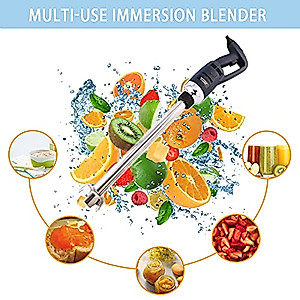 NJTFHU 20 in Heavy Duty Immersion Blender Handheld Kitchen, Hand Blenders for Kitchen, Commercial Mixer Electric, 500W Detachable Shaft Adjustable Variable Speed, Emulsifier Blender Handheld