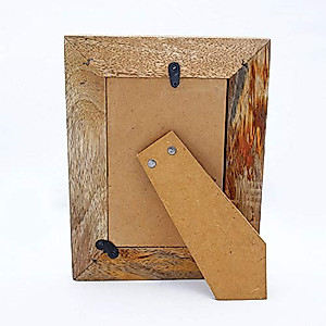 Foreside Home and Garden Natural 4 x 6 inch Floral Pattern Decorative Wood Picture Frame, 4x6, Brown, White