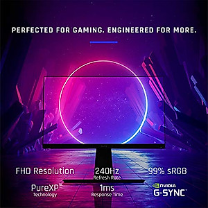 ViewSonic ELITE XG270 27 Inch 1080p 1ms 240Hz IPS Gaming Monitor with GSYNC Compatible, Advanced RGB Lighting and Advanced Ergonomics for Esports