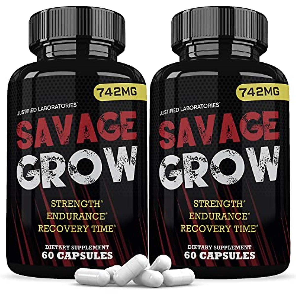 (2 Pack) Savage Grow 742MG All Natural Advanced Men's Health Formula 120 Capsules