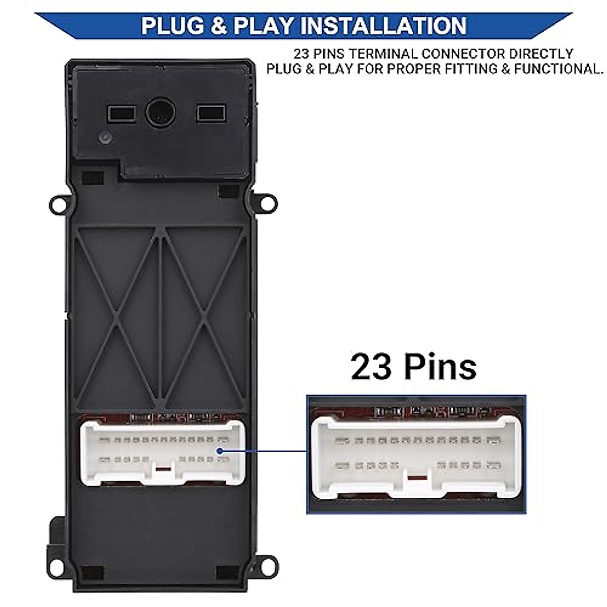 AiYiGu Master Power Window Switch Front Left Driver Side, Compatible with Honda Accord CM5 CM6 Sedan 2003 2004 2005 2006 2007, Replaces 35750-SDA-H12