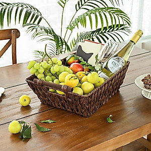 GRANNY SAYS Bundle of 2-Pack Wicker Baskets with Handles & 2-Pack Baskets for Organizing