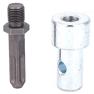 Power Drill Adapter, Square 4 Pits Drill Bit Adapter Earth Auger Adapter Fits Drive Hammer Drill for Electric Hammer to Earth Auger Connector Tool