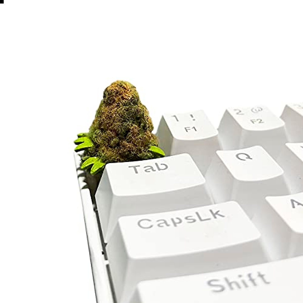 Custom Keycap for Mechanical Gaming Keyboard - Design Marijuana Buds - Artisan Cherry MX Made in Resin with Universal Compatibility - Unique Gift Idea, Green Brown Orange