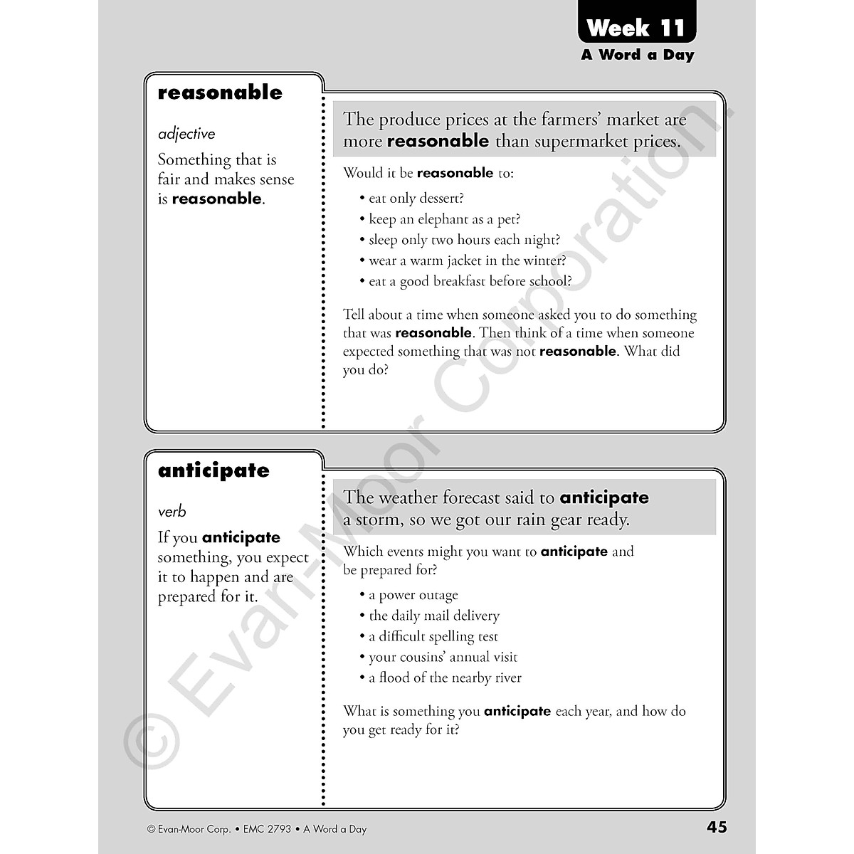 A Word a Day, Grade 3 Teacher Edition