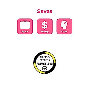 BubbleBum Inflatable Booster Seat - Travel Booster Seat - Car Booster Seat - Hybrid Booster Seat - Portable Booster Seat for Car - Foldable & Narrow Slim Design - Perfect for Kids 4-11yrs old - Pink