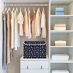 CaTaKu Stars and Stripes Storage Bins with Lids and Handles, Fabric Large Storage Container Cube Basket with Lid Decorative Storage Boxes for Organizing Clothes