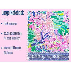 Lilly Pulitzer Large Hardcover Spiral Notebook, 11" x 9.5" with 160 College Ruled Pages, It Was All A Dream