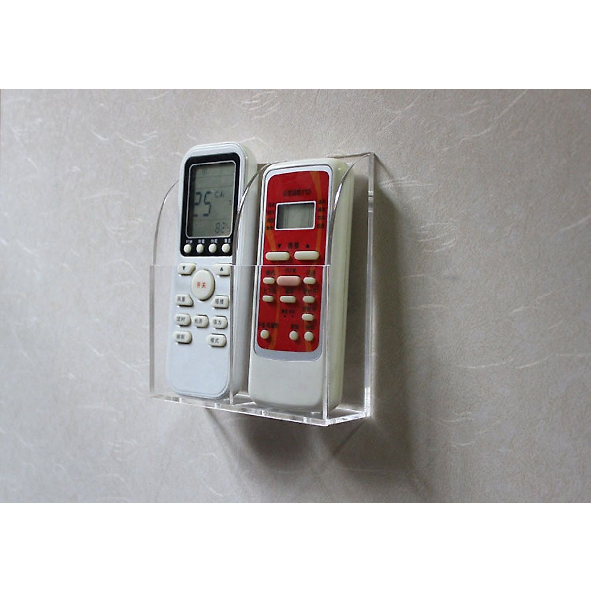 MyJell Acrylic TV Remote Control Holder Wall Mount Storage Box Media Organizer Rack