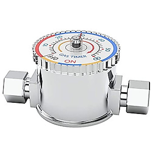 Gas Safety Timer Automatic Shut Off Valve Non-Electric for BBQ Grill & Kitchen Fireplace Natural Gas Propane Stop Device 1/2'' NPT Indoor Outdoor