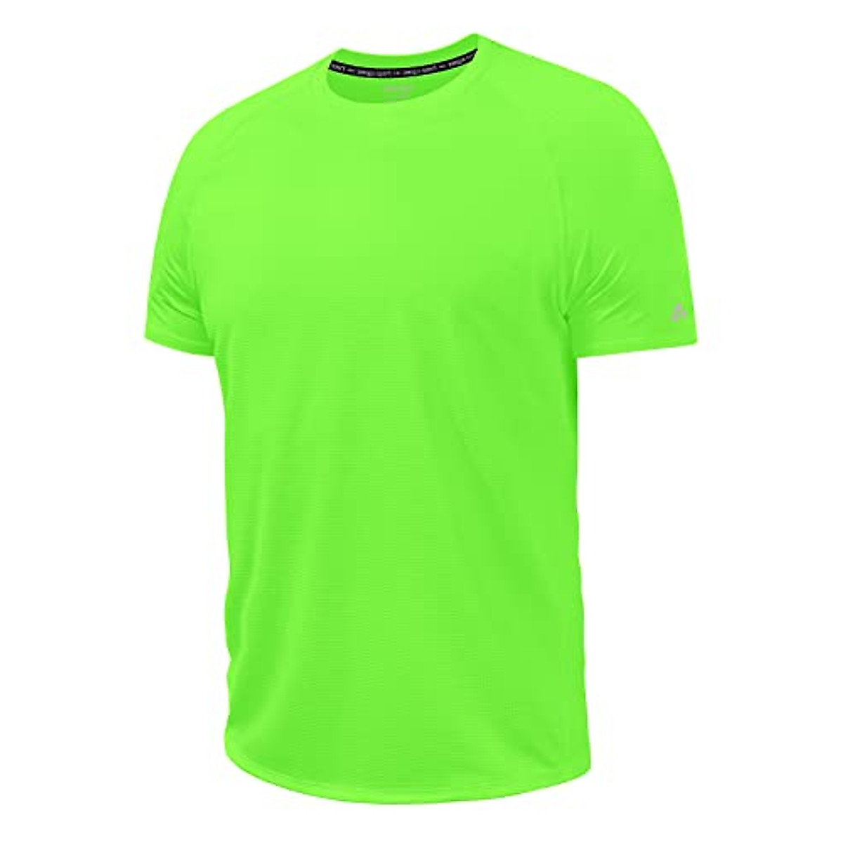 Zengjo Quick Dry Shirts for Men Athletic Performance Short Sleeve Light Weight(Neon Green,S)