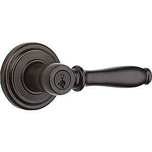 Kwikset 97402-859 Ashfield Entry Lever Featuring Smartkey Re-Key Security, Venetian Bronze