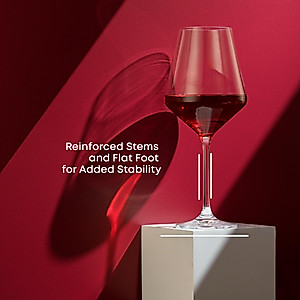 JoyJolt Layla Italian Red Wine Glasses, Set of 4 , 17 oz Clear – Made in Europe