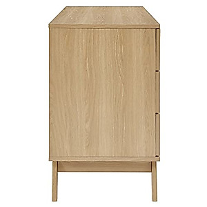 Modway Soma 6-Drawer Double Dresser in Oak, 18.5 x 47 x 30