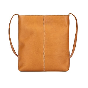 Le Donne Leather Hannah Crossbody – Premium Full Grain Colombian Leather Crossbody Bag - 10”x10”x2” (NAVY)