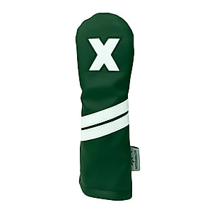 Sunfish Leather Golf Headcover Set 1-3-X Driver 3 Wood Fairway Hybrid Green and White