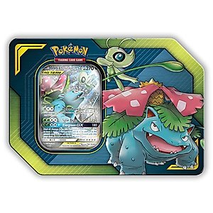 Pokemon TCG: Sun & Moon Team Up Collector's Tin Containing 4 Booster Packs and Featuring A Foil Celebi & Venusaur GX Card