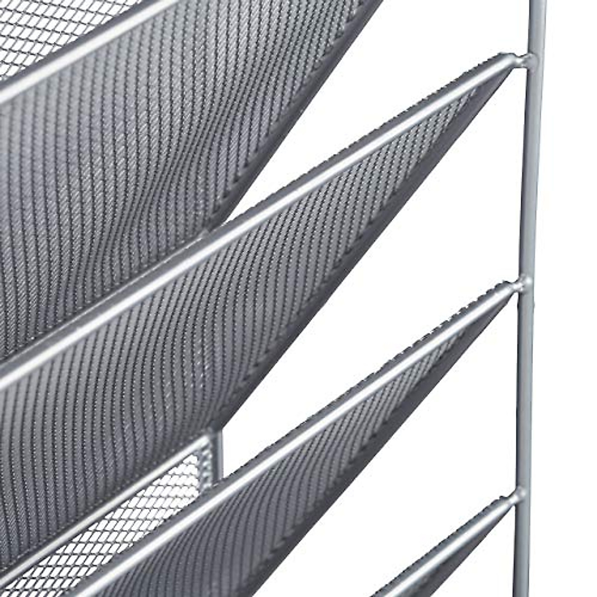 Relaxdays Wall Mount Magazine Rack, 10.5 x 32.5 x 40.5 cm, Silver