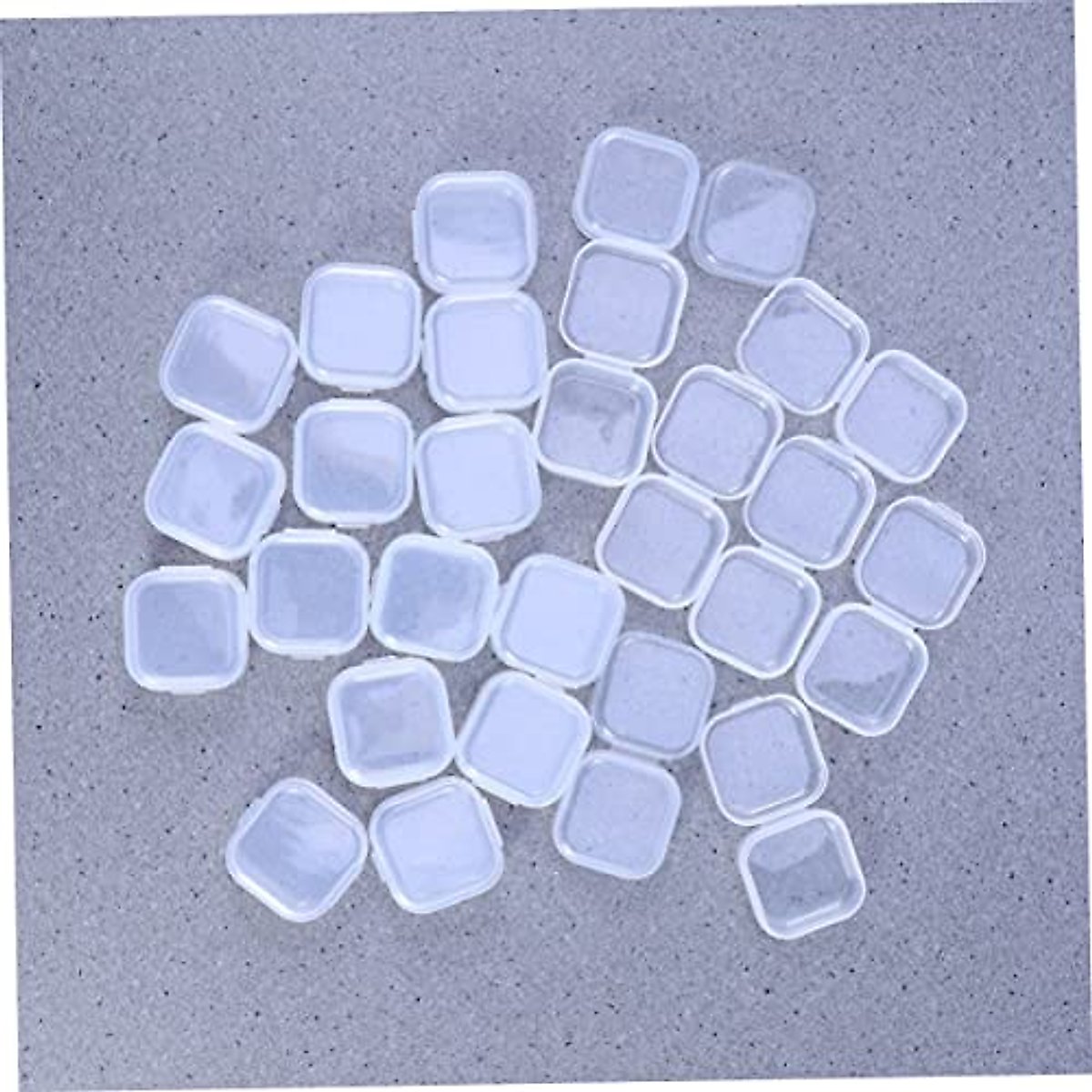 CLISPEED Transparent Plastic Box 192 pcs Plastic Containers Beads Display Bead Hinged Case Storage Lids Multipurpose Jewelry Square Clear Rectangular with S Beads Storage Containers Box