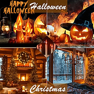 Aiyomt Christmas Flicker Flame Light Bulbs, Crystal Clear Chandelier Flickering C7/E12 Orange Flame Bulb for Electric Window Candles Halloween Party Christmas Decor, Flame Shaped, 1 Watts, 12 Pack