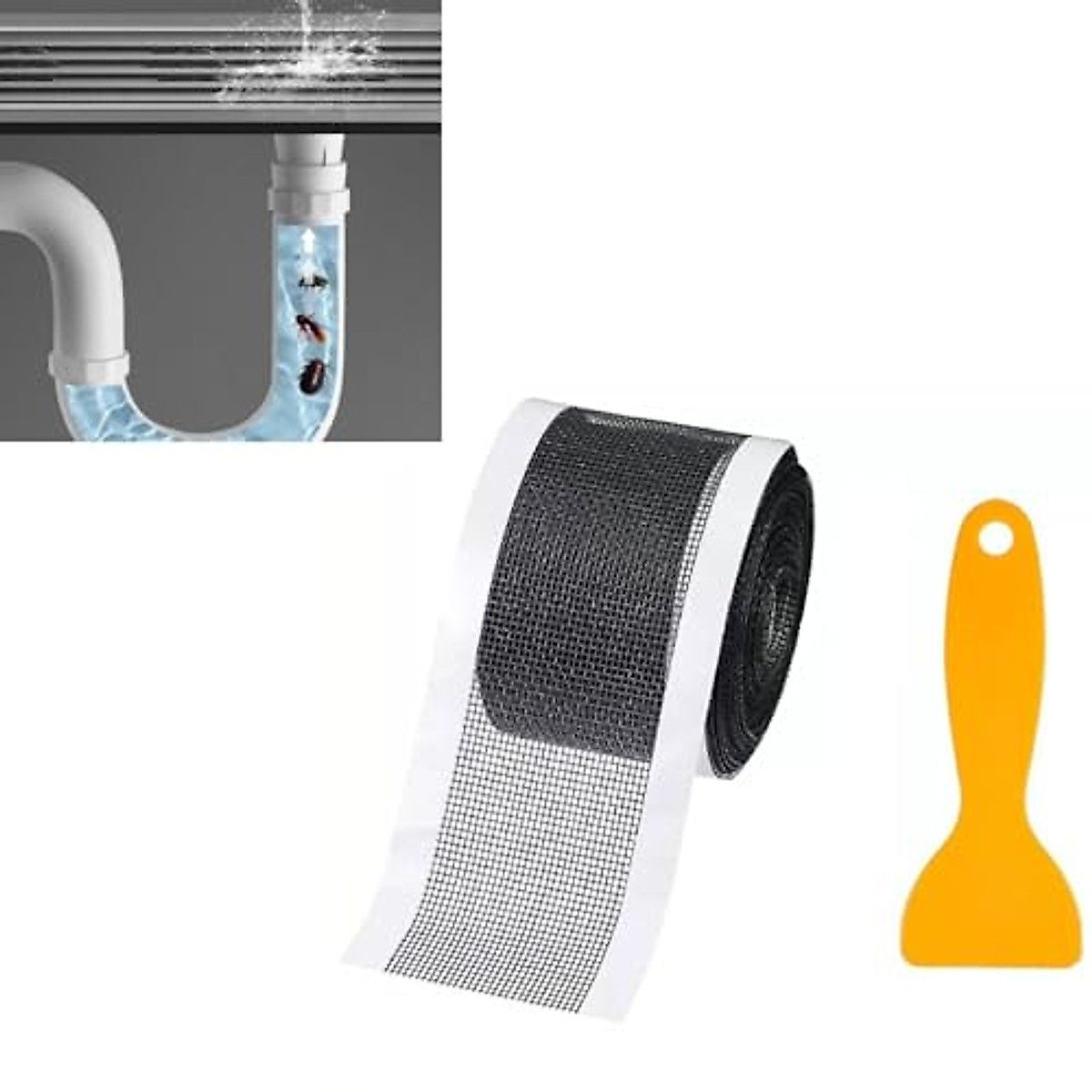 Disposable Shower Drain Cover,Disposable Shower Drain Hair Catcher,Cutable Mesh Shower Drain Cover,DIY Floor Drain Shower Drain Screen with Removal Tool,for Bathroom,Laundry,Bathtub,Kitchen,Sink