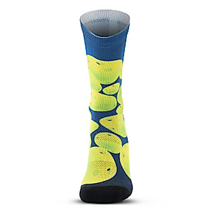 TribeStores Crew Pickleball Socks - Moisture-Wicking Men's Athletic Socks for Pickleball, Tennis, Running, Workout, Hiking, Cycling - Poly Nylon Blue Tube Socks for Men and Women (Small - Medium)