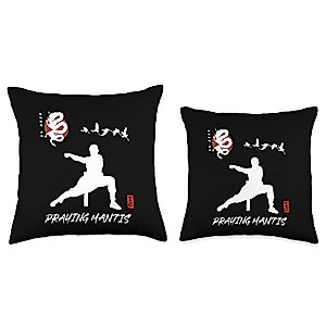 Praying Mantis Beginner Calligraphy Praying Mantis Praying Mantis Beginners Calligraphy. Chinese Martial Art Throw Pillow, 16x16, Multicolor
