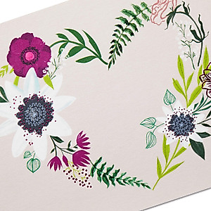 Hallmark Pack of 10 Blank Cards with Envelopes, Floral Wreath Heart (Thank You Cards, Valentines Day Cards, All Occasion Cards)