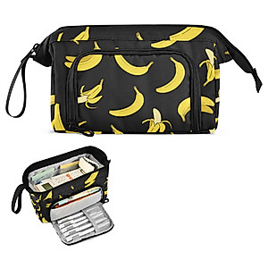 Glaphy Yellow Banana Pencil Case, Large Capacity Pencil Pouch Bag Pen Carrying Cases Zipper Storage Stationery Bag
