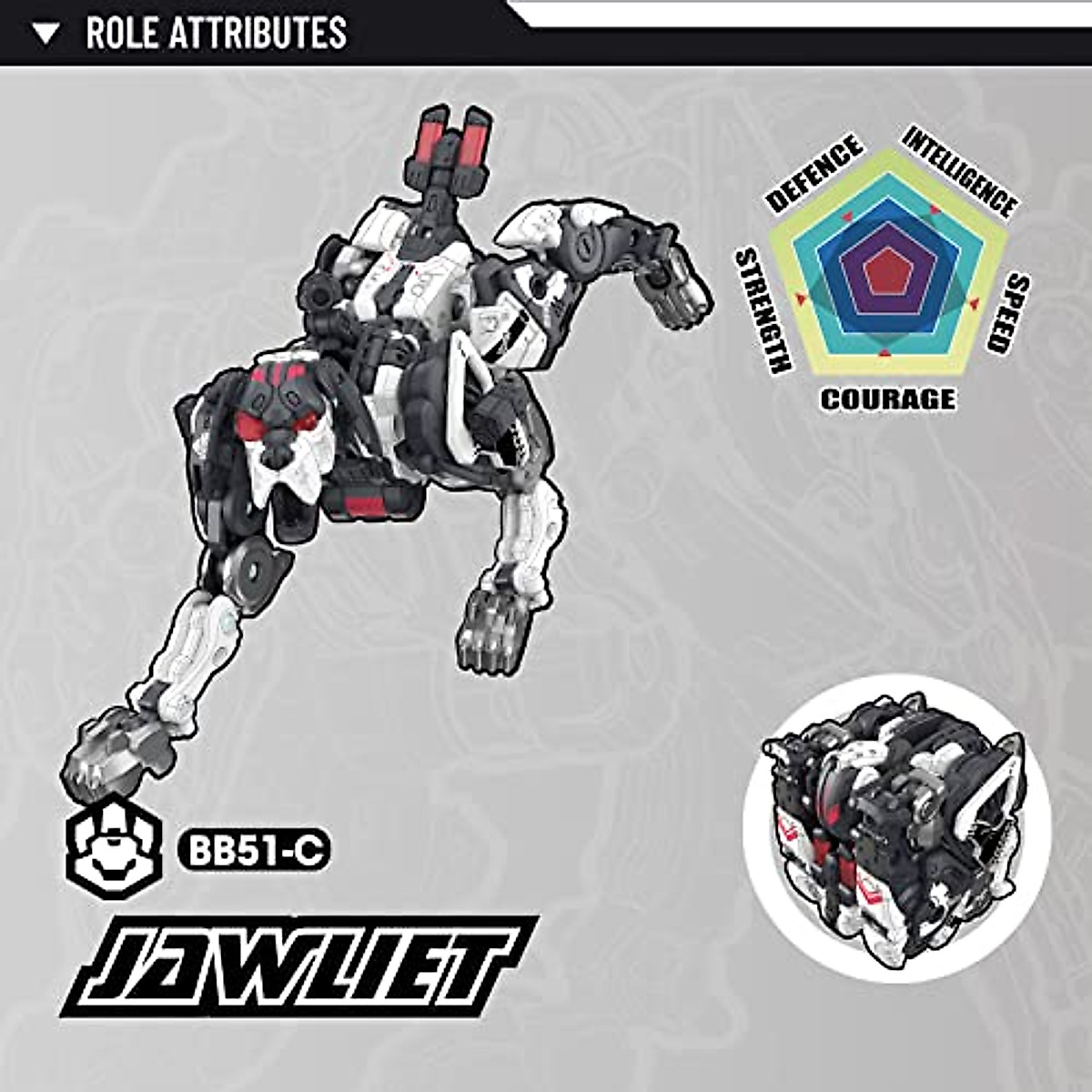 52TOYS BEASTBOX BB-51C JAWLIET Deformation Toys Action Figure, Converting Toys in Mecha and Cube, Perfect Birthday Party Gift for Teens and Adults