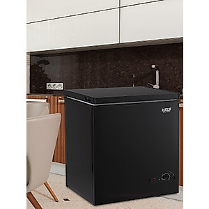 Krib Bling 7.0 Cu.Ft Chest Freezer Two Removable Basket, Deep Compact Freezer with 7 Gears Temperature Control(-4°F to 6.8°F), for House, Kitchen, Garage, Basement, Shop, Black
