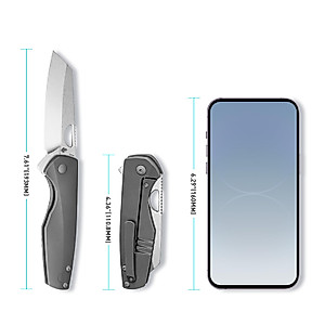 Kizer Sparrow Pocket Knife, 3.25" S35VN Steel Blade, Titanium Handle, Frame Lock, Sheepfoot Small Folding Knife, EDC Knife for Men Women, Ki3628A1