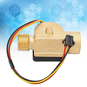T osuny G1/2in Female Male Brass Water Flow Sensor Switch, 0.3-10L/min Hall Effect Liquid Flowmeter, Waterproof DC3?24V Hall Transducer Pulse Counter