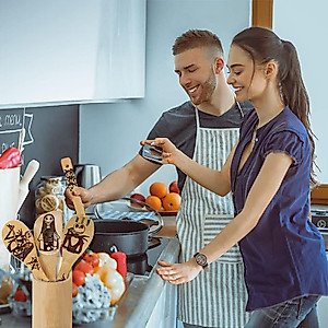Nightmare Before Christmas Gifts - 5 Pcs Wooden Spoons for Cooking,Nightmare Before Christmas Kitchen Utensils Set,Wood Cooking Utensils set for Mothers Day Gifts