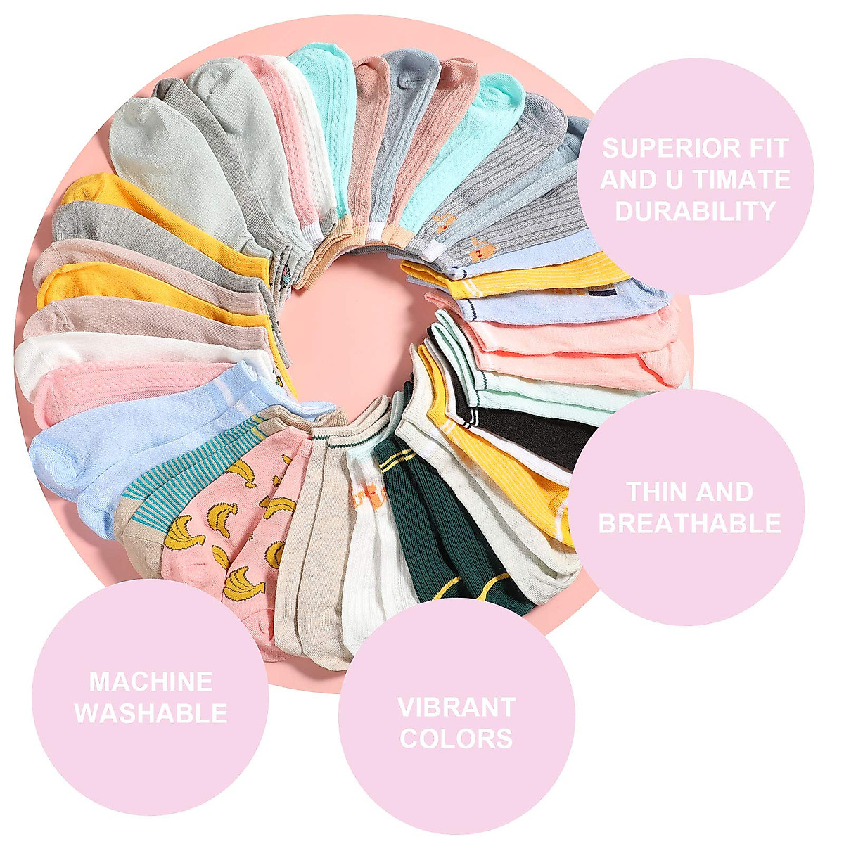 Geyoga Low Cut Ankle Socks for Women 55 Pairs Athletic Running Socks Bulk Invisible Casual Sport Socks Set for Outdoor Activities