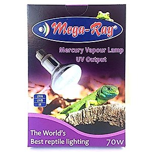 Mega-Ray Mercury Vapor Bulb - 70 Watts (120V) - Includes Attached DBDPet Sticker on Packaging