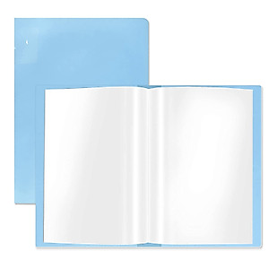 Diamond Painting Storage Book 40 Clear Pockets Sleeves Protectors Art Portfolio Book for 30 x 40 cm Diamond Painting Presentation (Can Accommodate 16.5 X 12.1inch) - Blue