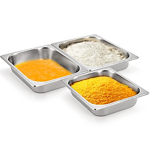 TOPZEA 4 Pack Hotel Pans Half Size, 2.5" Deep 1/2 Size Stainless Steel Steam Table Pan Buffet Catering Food Pan, Warmer Breading Tray Batter Pans for Hotel, Party Catering Supplies