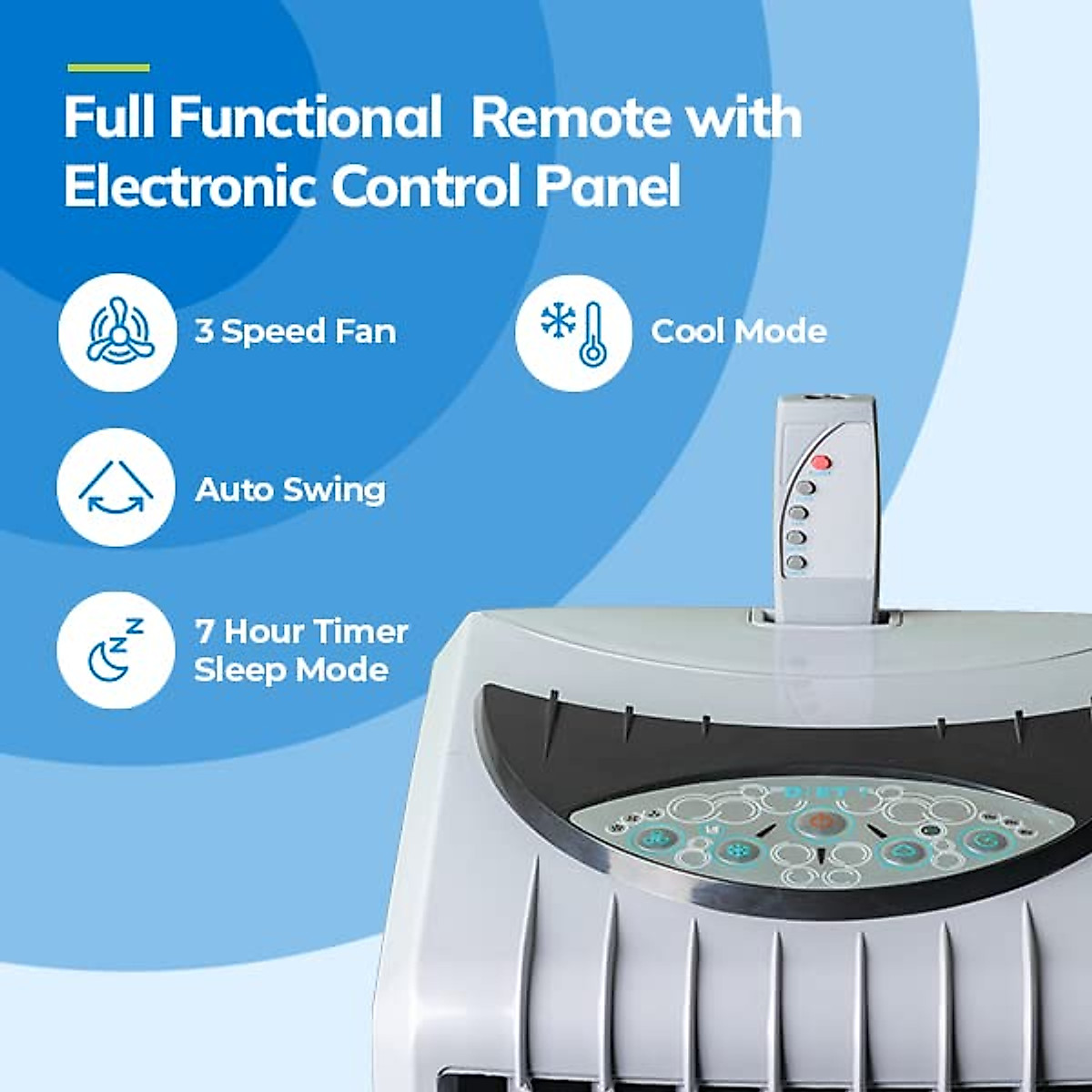 Portable Air Conditioner Symphony Bonaire 3-in-1 Evaporative Air Cooler with Remote Control, Timer, Auto Swing, for Home, Office (Diet 8i)