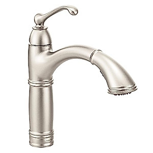 Moen 7295SRS Brantford One-Handle Pullout Kitchen Faucet Featuring Power Clean and Reflex, Spot Resist Stainless