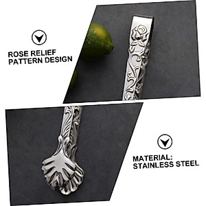 Amosfun 4 Pcs Food Clip Stainless Steel Ice Tongs Sugar Tongs Capacillos Para Cupcake Mini Kitchen Utensils Buffet Tong Salads Tong Kitchen Supplies Stainless Steel Clamp Metal Fruit Pizza