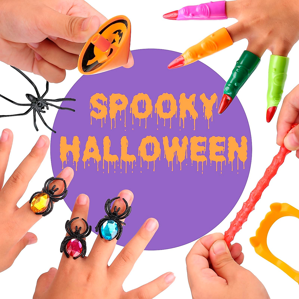 BEARUN 192Pcs Halloween Party Favors for Kids, 24 Pack Prefilled Witch Cauldron Toys in Bulk, Goodie Bag Fillers, Gifts, Party Supplies, Non-Candy Trick or Treat