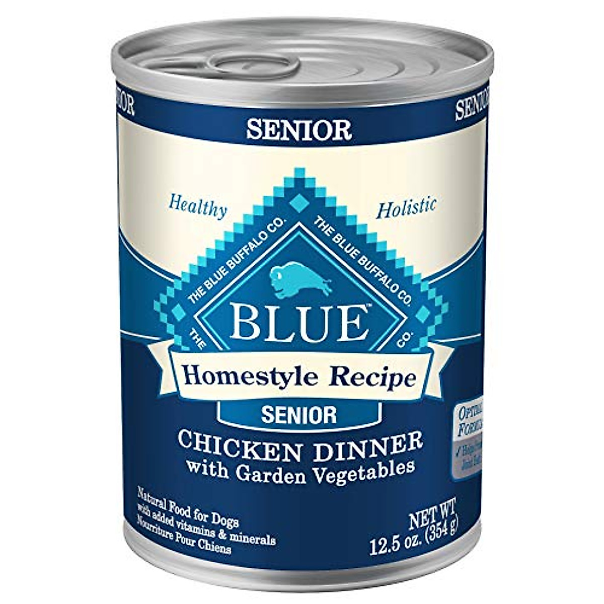 Blue Buffalo Homestyle Recipe Natural Senior Wet Dog Food, Chicken 12.5-oz can (Pack of 12)