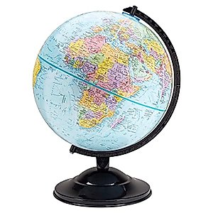 Replogle Globe - Educational Raised Political Relief & Mountains Ranges, Showcases Ocean Currents with 2023 Country Lines - Perfect for a Classroom, Home or Office - 12” Blue Ocean Globe & Black Base