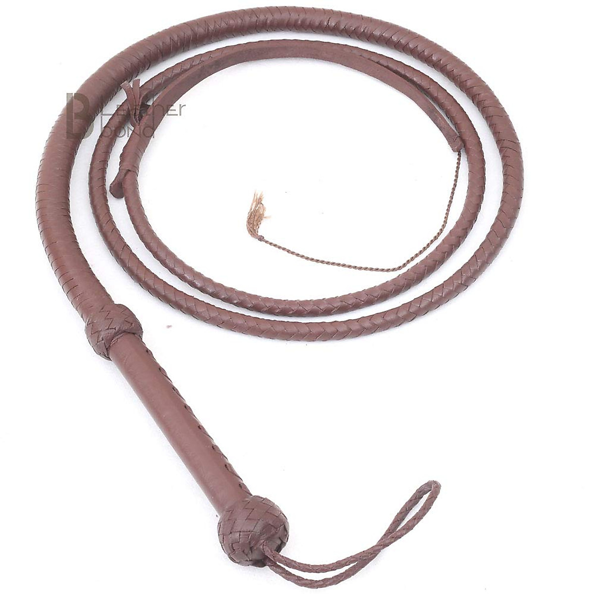 Indiana Jones Style 8 Foot & 10 Foot Dark Brown Leather Equestrian Bullwhip 8 Strands Real Cowhide Leather Bull Whip (08)