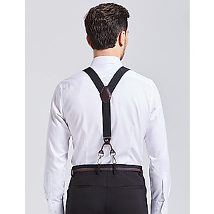 Suspenders for Men with Swivel Hooks and Adjustable Braces, Suitable for Heavy Duty, Big and Tall, Black (Black)