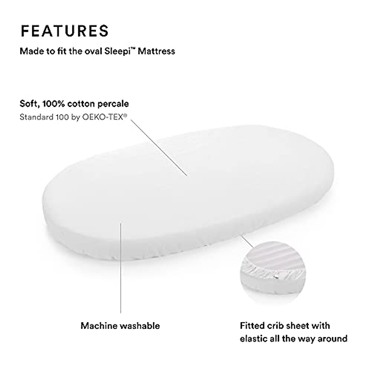 Stokke Sleepi Fitted Sheet, White