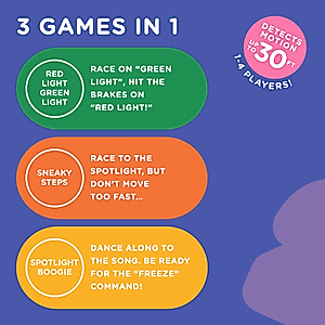 Red Light Green Light Game with Motion Sensing | 1+ Players | Gift for Kids & Toddlers Ages 3, 4-8+, 5, 6, 7+ Year Olds | Family Birthday Party Game | Camping, Travel, Indoor, Outdoor, Outside Toy